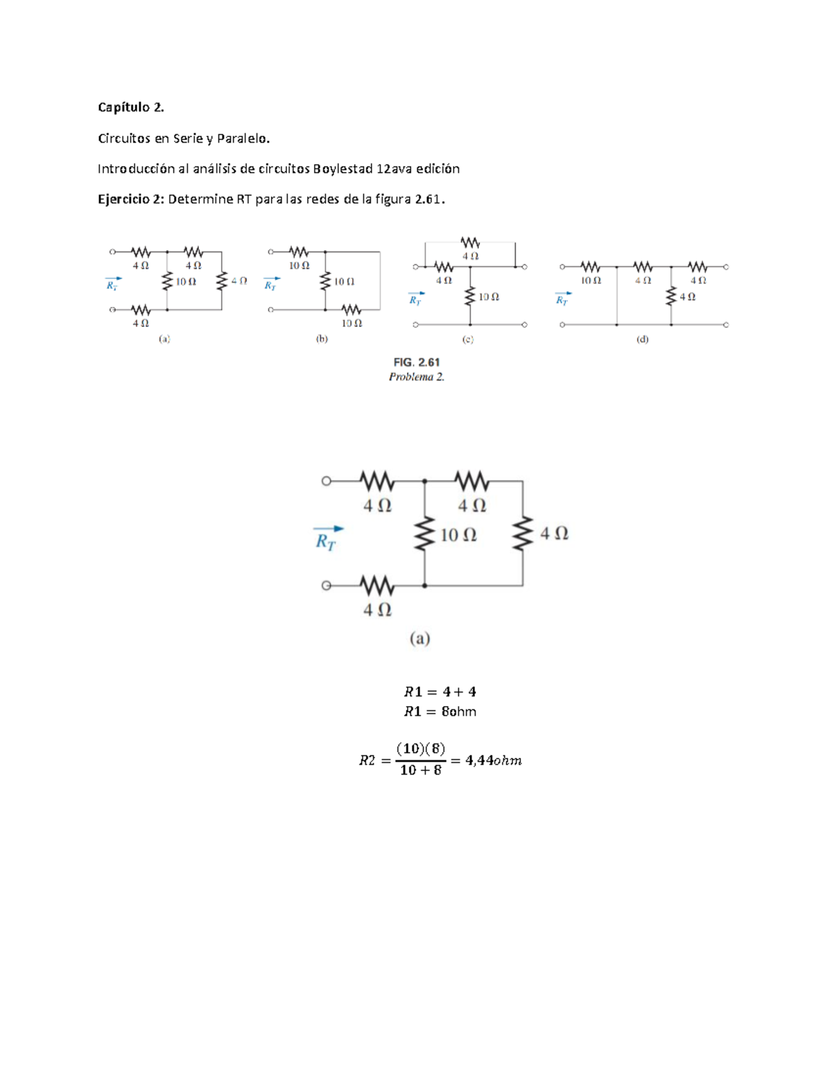 Pdfcoffee.com deber-1-30-pdf-free - Capítulo 2. Circuitos en Serie y Paralelo. Introducción al ...