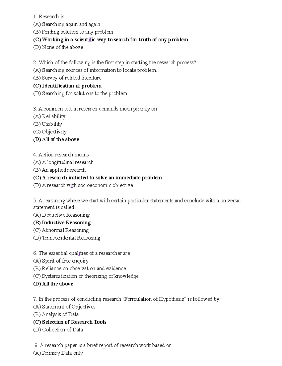BUSINESS RESEARCH METHODS NOTES 001 - Research is (A) Searching again ...