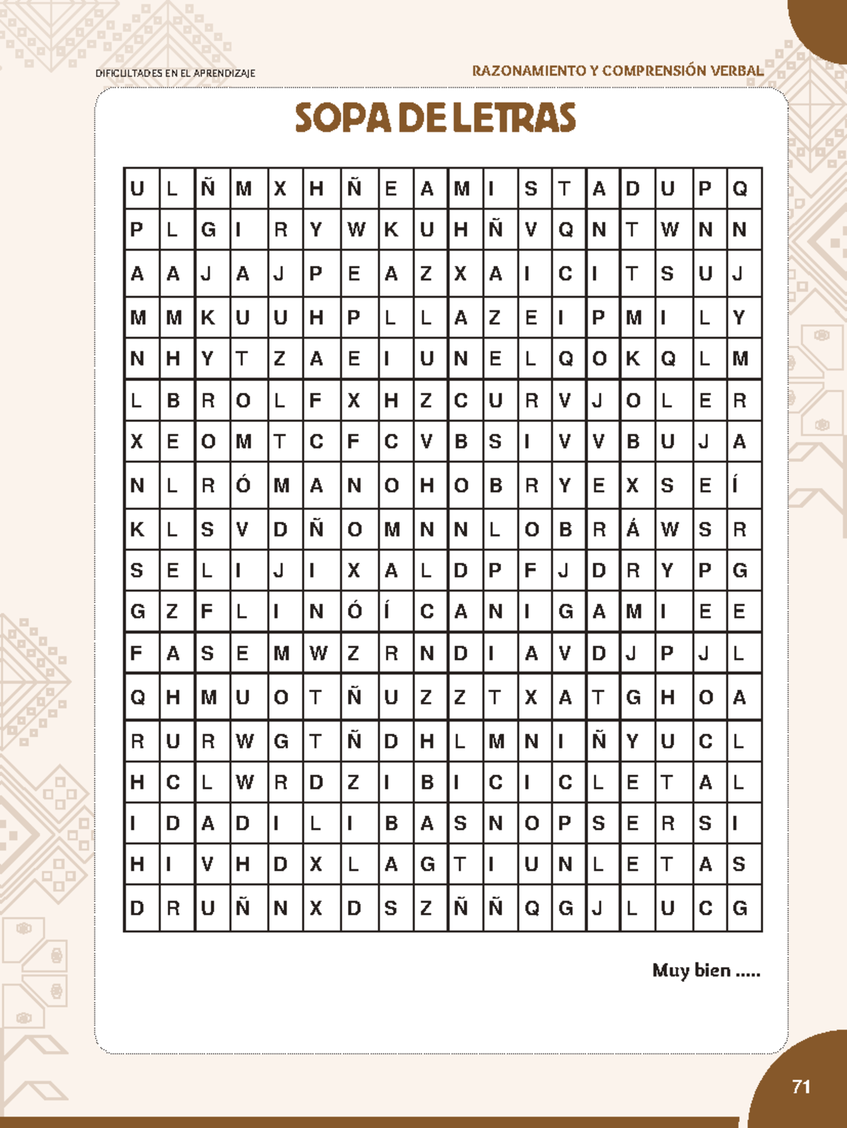 Oraciones - 71 DIFICULTADES EN EL APRENDIZAJE RAZONAMIENTO Y ...