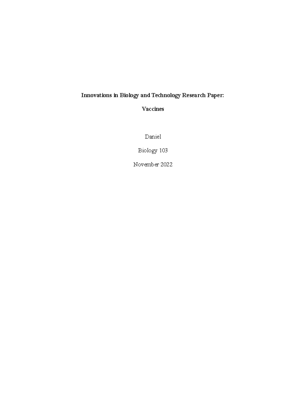 Bio Paper step 1 - Daniel - Innovations in Biology and Technology ...