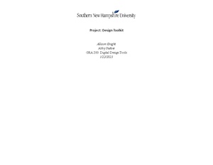 Design toolkit - Project: Design Toolkit Rachel Johnson GRA 200 ...