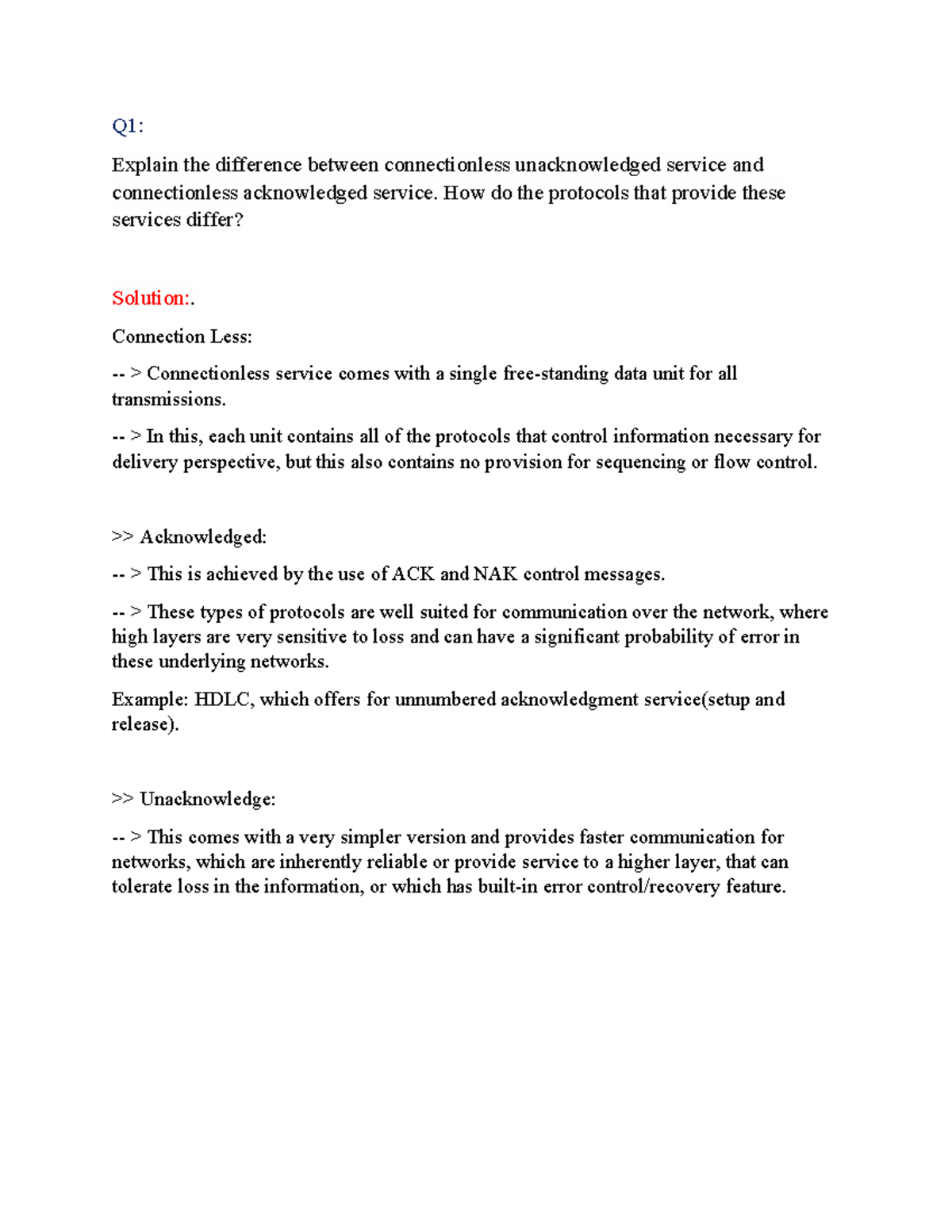 NWC Solution 2023 - Computer Communication (NWC203c) - Q1: Explain the difference between - Studocu