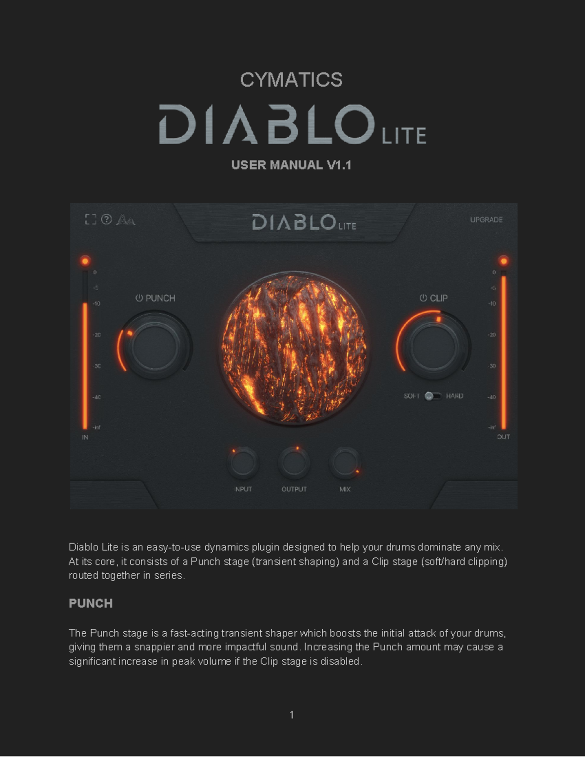 Cymatics Diablo Lite Manual - CYMATICS USER MANUAL V1. Diablo Lite is ...