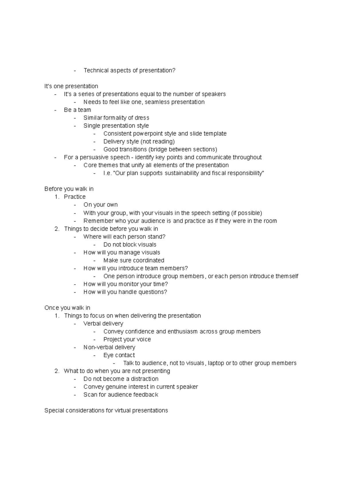 8 - Public Speaking notes - 7 HFKQLFDO DVSHFWV RI SUHVHQWDWLRQ" ,W¶V ...