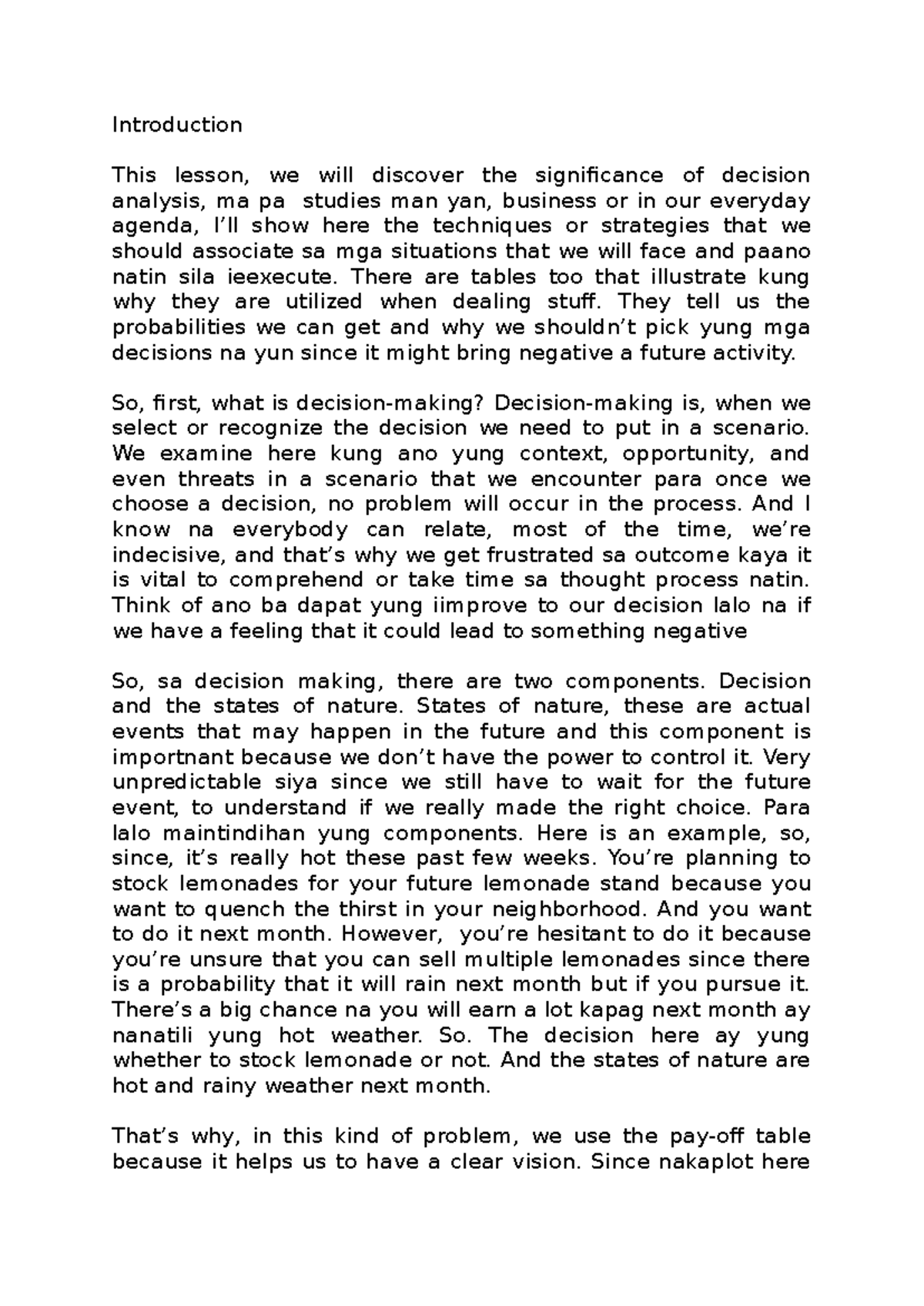 Script man sci - Introduction This lesson, we will discover the ...