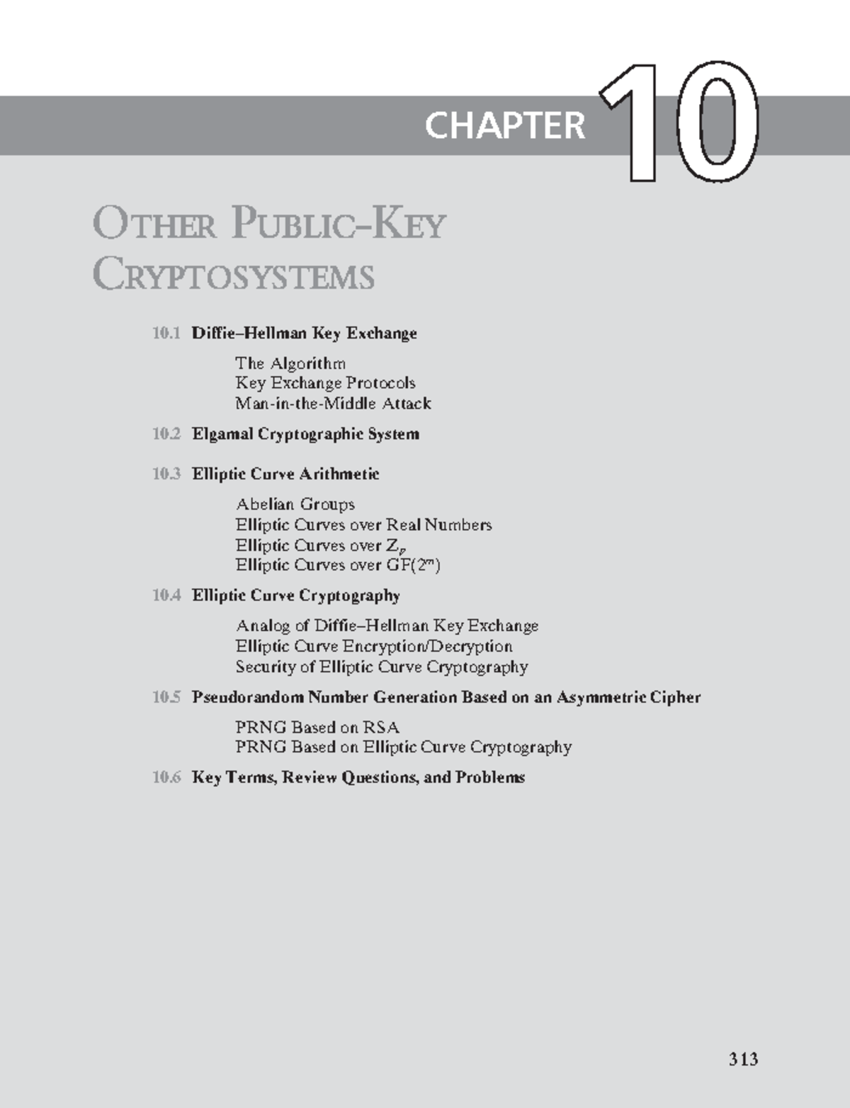 ECC - ECC - 313 Other Public-Key Cryptosystems 10 Diffie–Hellman Key ...