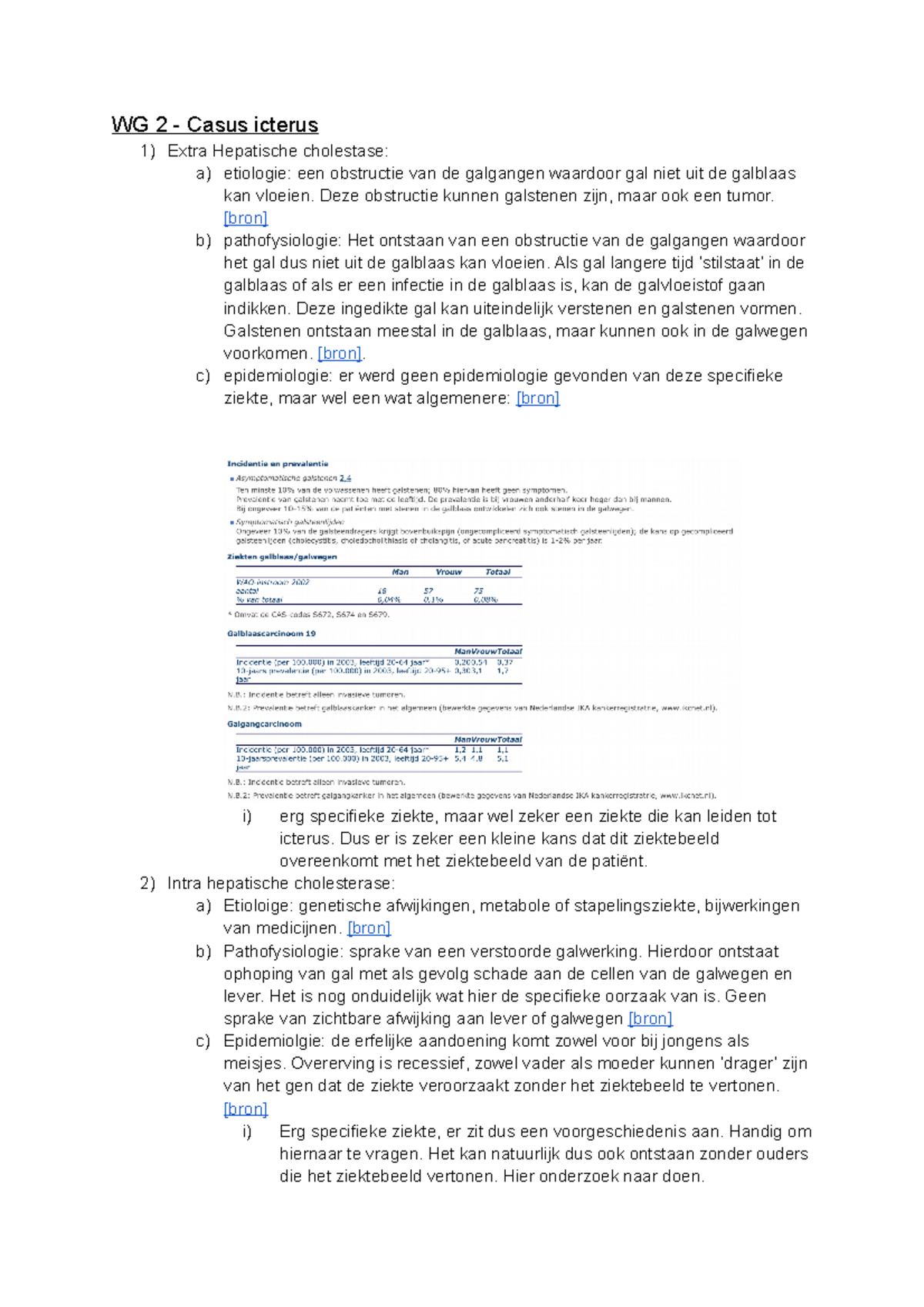 Klinisch redeneren WG2 - casus Icterus - WG 2 - Casus icterus Extra Hepatische cholestase: a ...