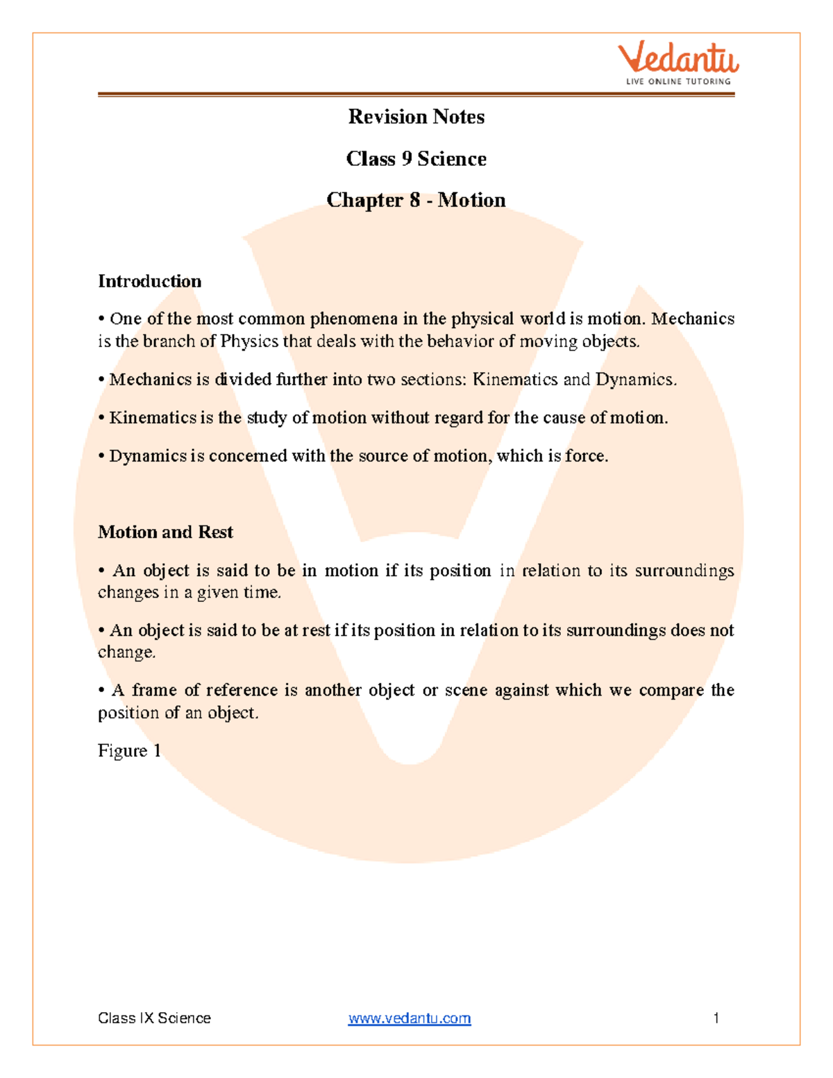 Class 9 Science Chapter 8 Revision Notes - Revision Notes Class 9 ...