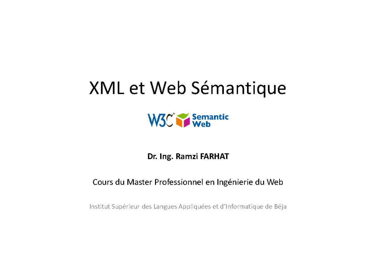 07 RDF RDFS Cours XML et Web Sémantique Partie 1 removed - Warning: TT: undefined function: 32 ...