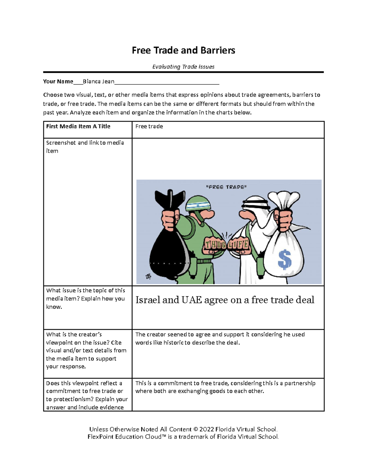 Copy of free trade and barriers assignment template - Free Trade and ...