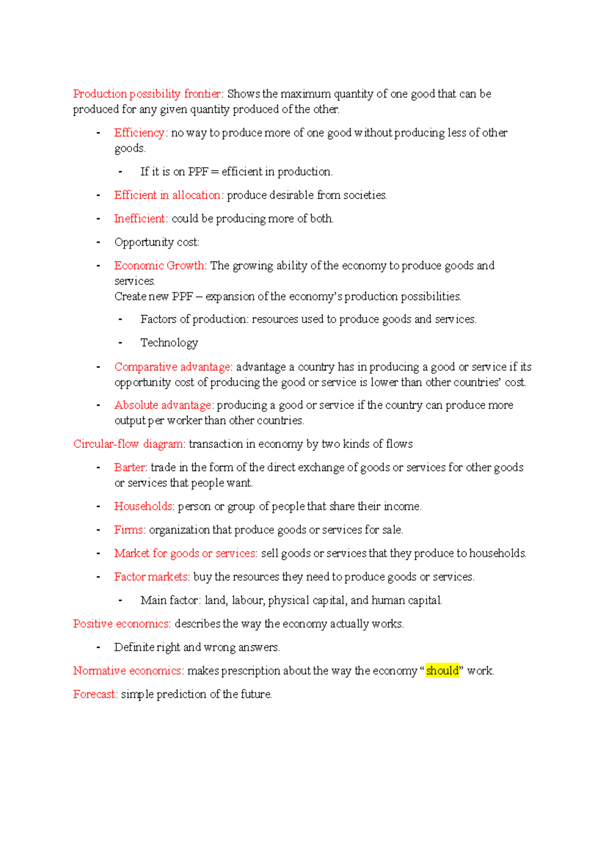 Econ-Ch 2 - dsfsdfsdf - Production possibility frontier: Shows the maximum quantity of one good ...