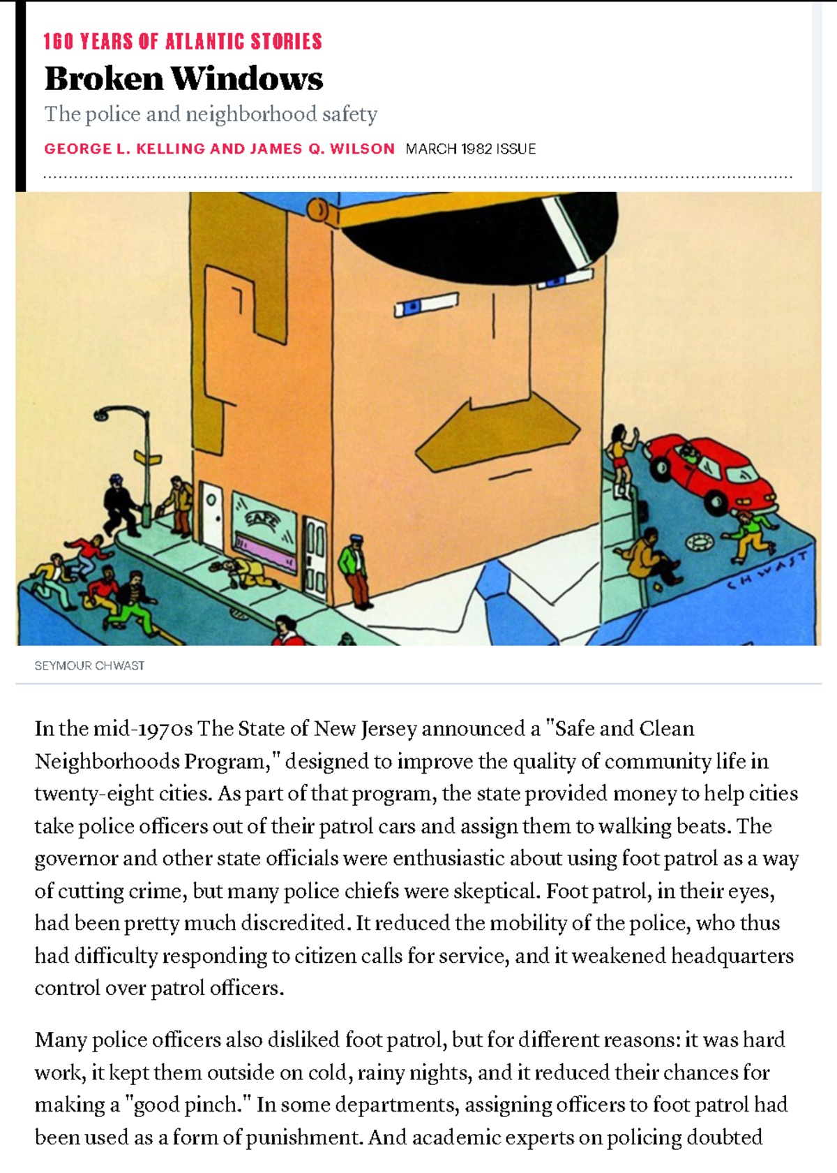 Lectura 3 Broken Windows (Kelling i wilson, 1982) - 1 6 0 Y E A R S O F ...