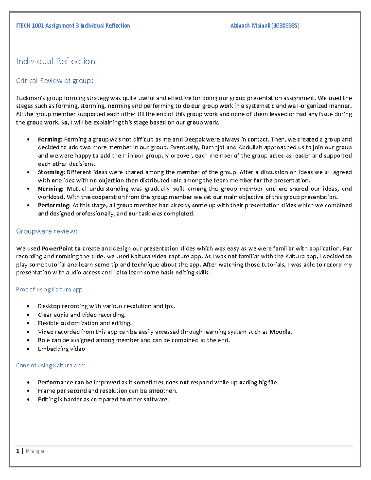 Individual reflection - Warning: TT: undefined function: 32 Warning: TT: undefined function: 32 ...