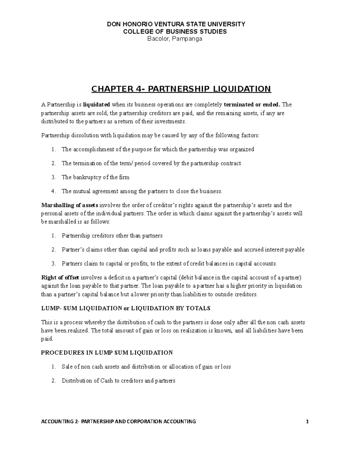 Chapter 4- Partnership Liquidation - DON HONORIO VENTURA STATE ...