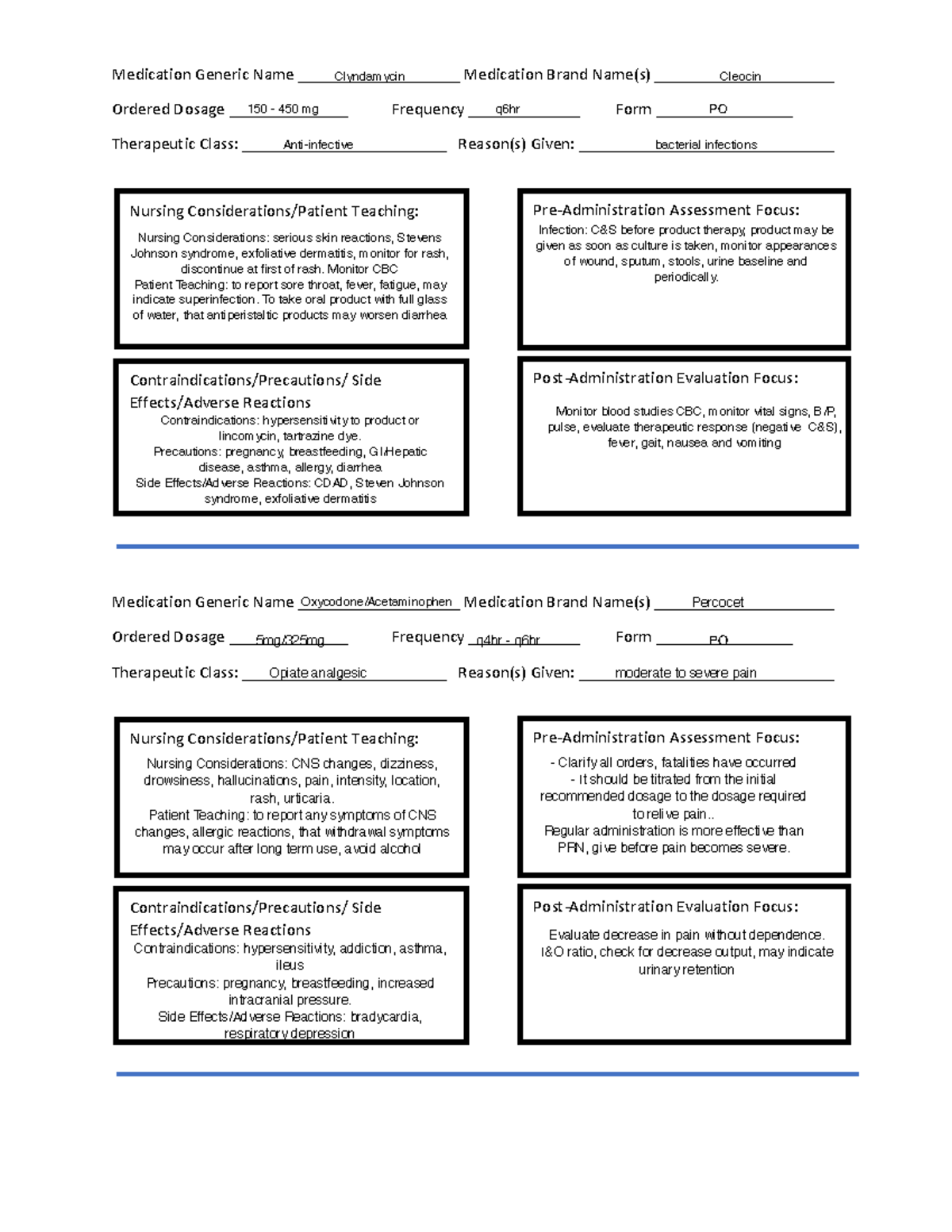 Medcard 3 - MED CARDS VSIM - Medication Generic Name ...