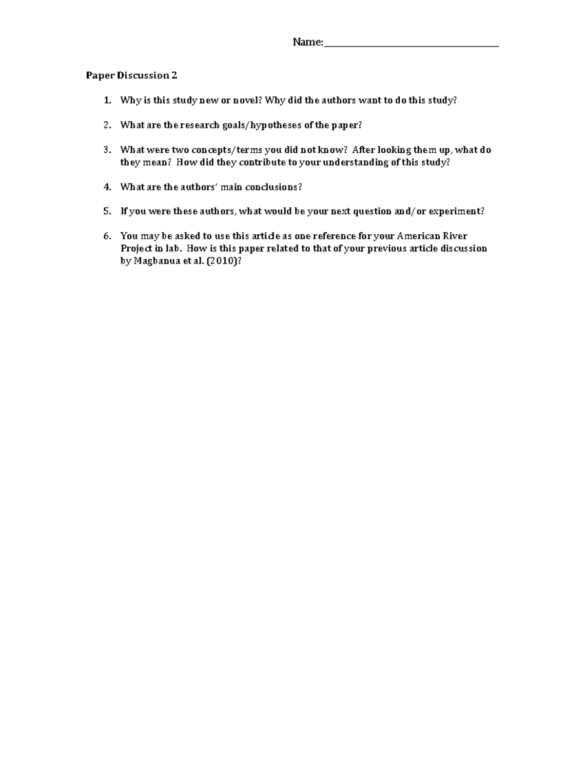 7. Paper Discussion 2 Questions - Name: Paper Discussion 2 1. Why is ...