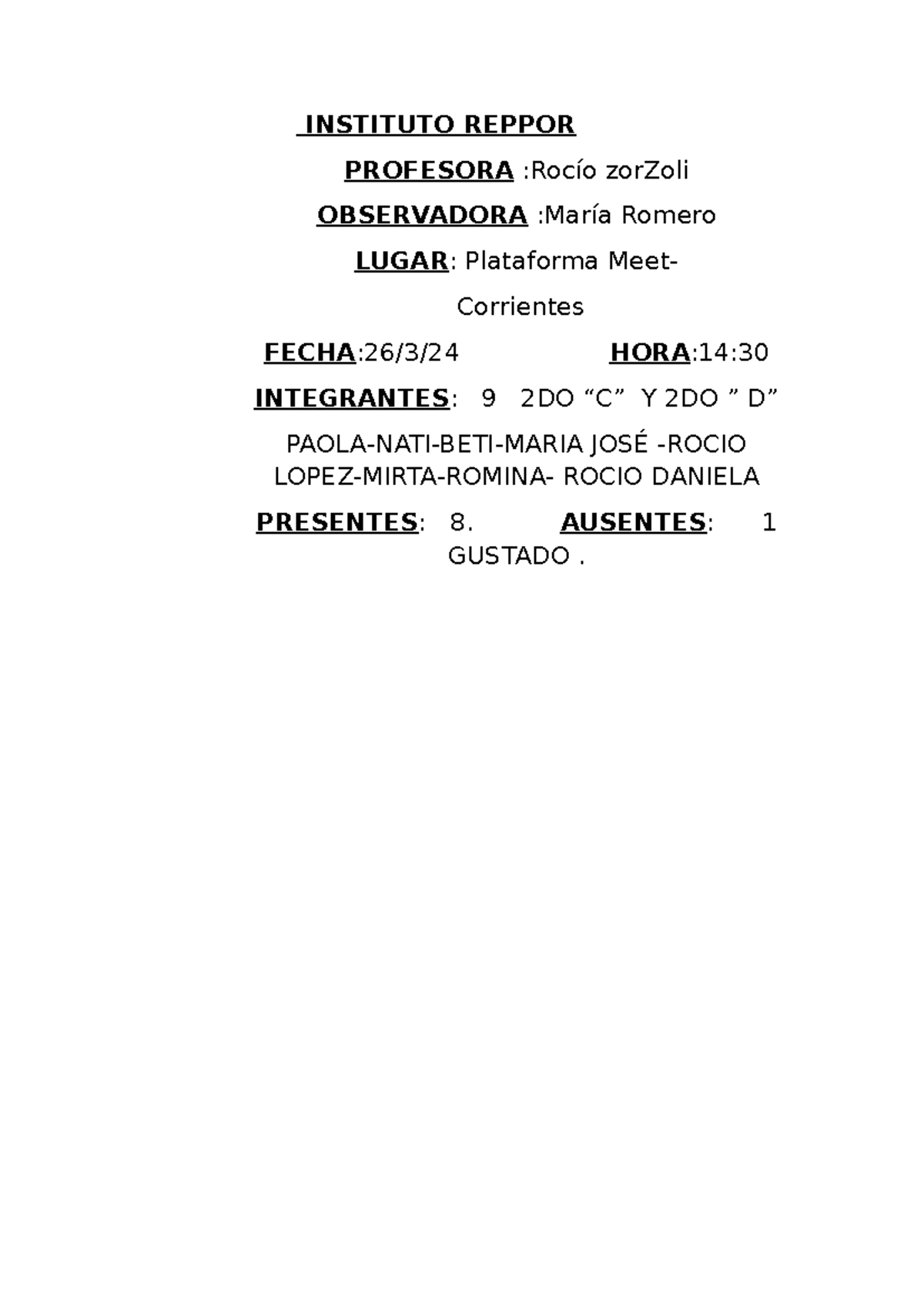 Psicologia Social Observacion DE 4 Columnas - INSTITUTO REPPOR ...