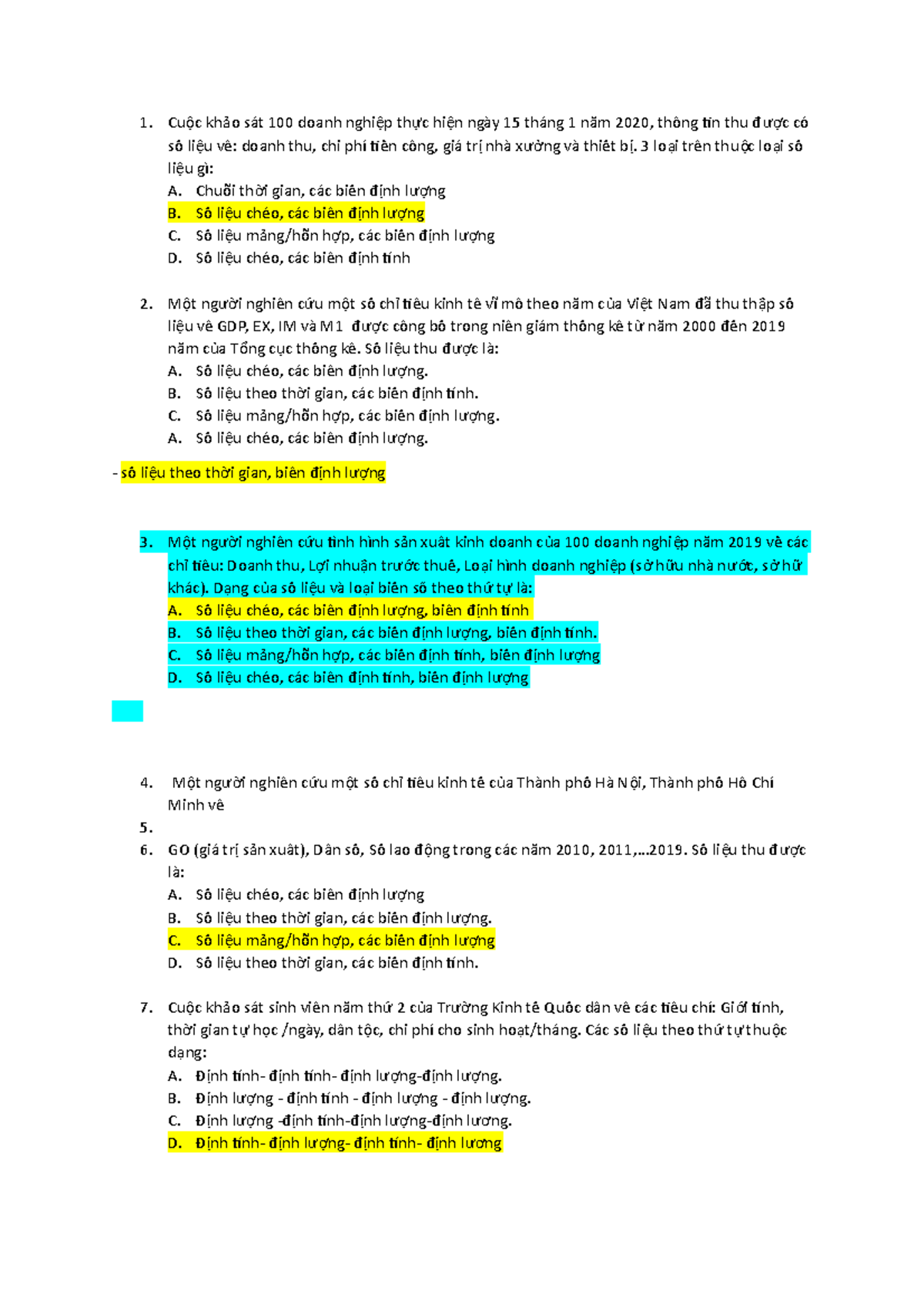 LUYỆN-TẬP-K63 - KTL - Cu c kh o sát 100 doanh nghi p th c hi n ngày 15 tháng 1 năm 2020, thông ...