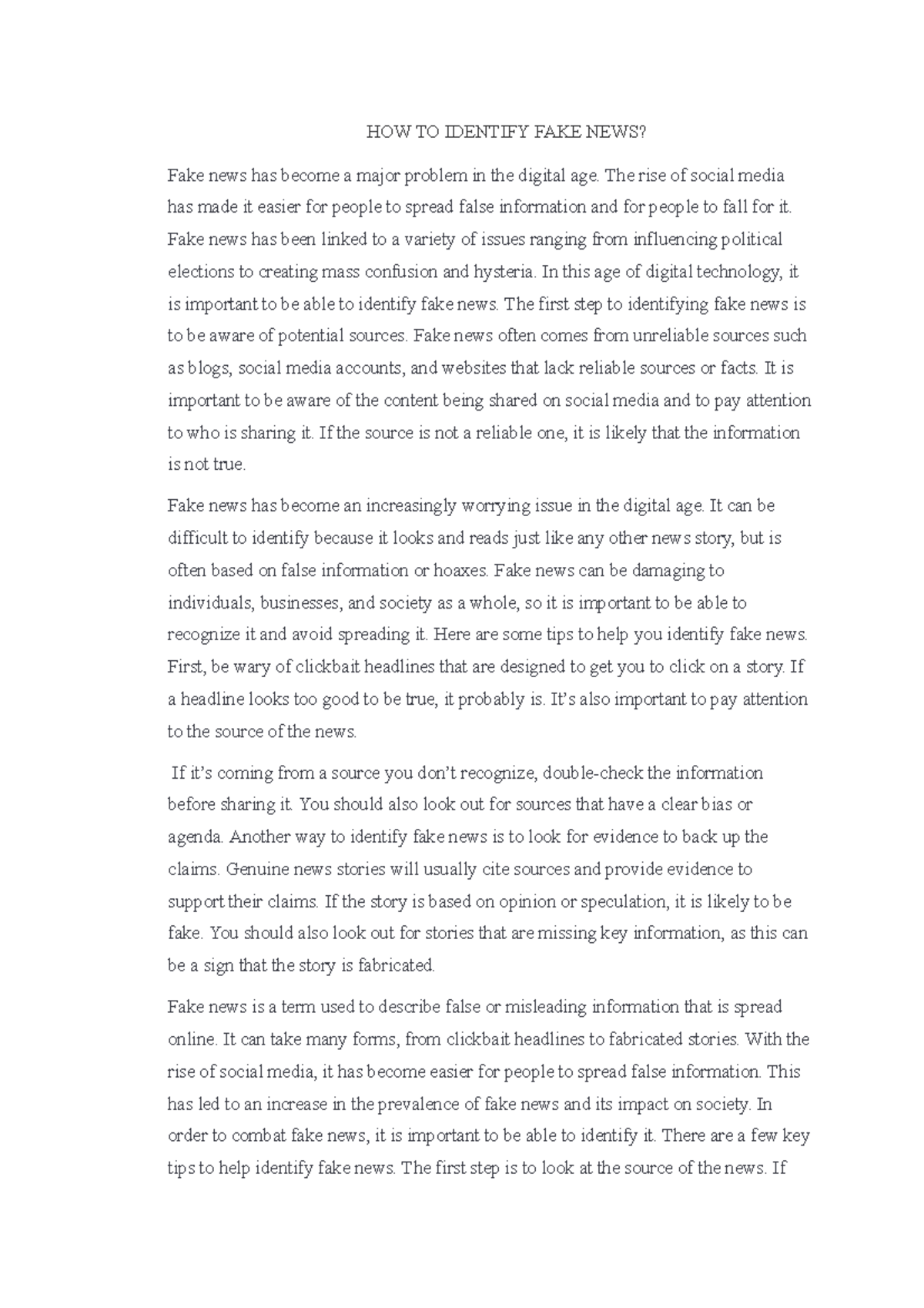 HOW TO Identify FAKE NEWS - HOW TO IDENTIFY FAKE NEWS? Fake news has ...