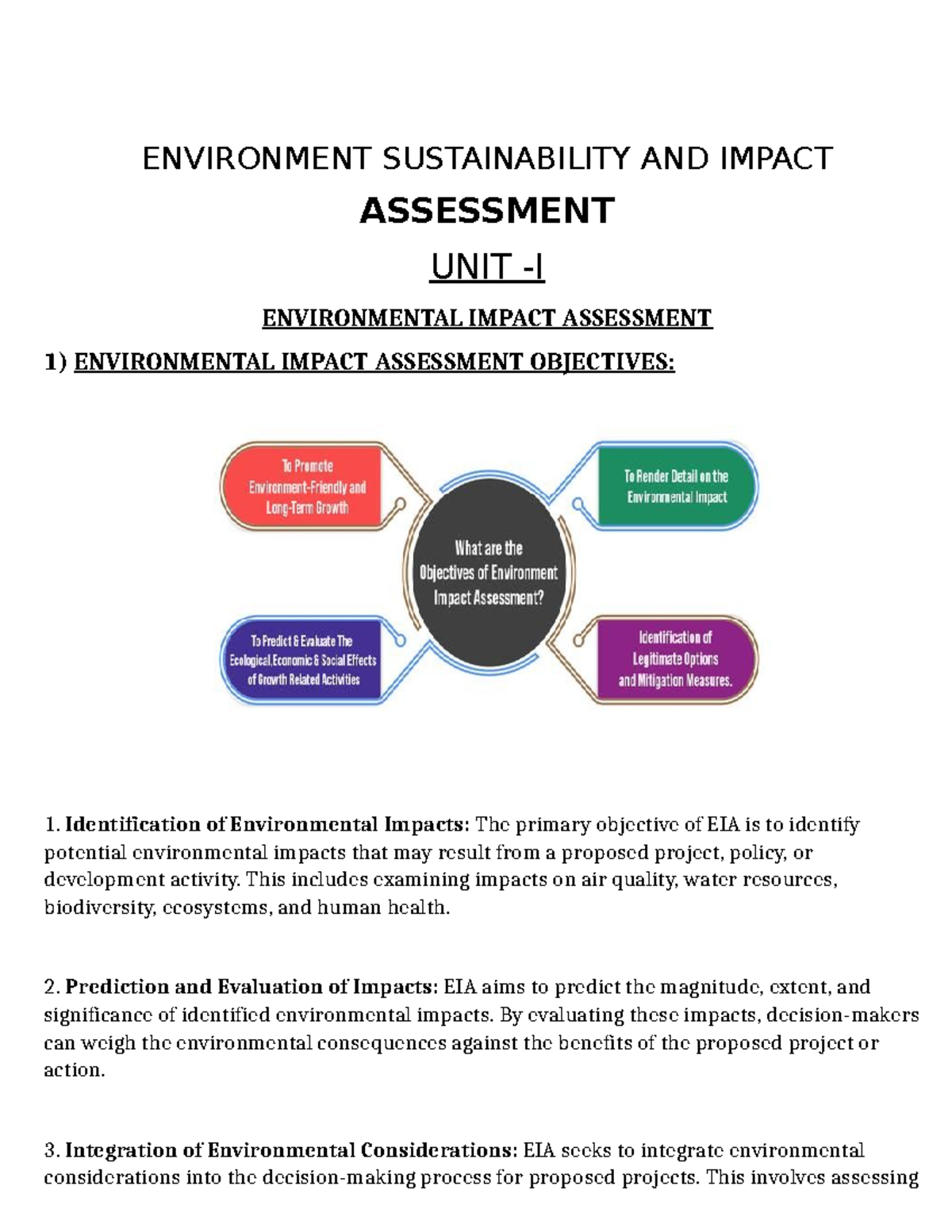 EVS Notes FOR 3rd YEAR - ENVIRONMENT SUSTAINABILITY AND IMPACT ...