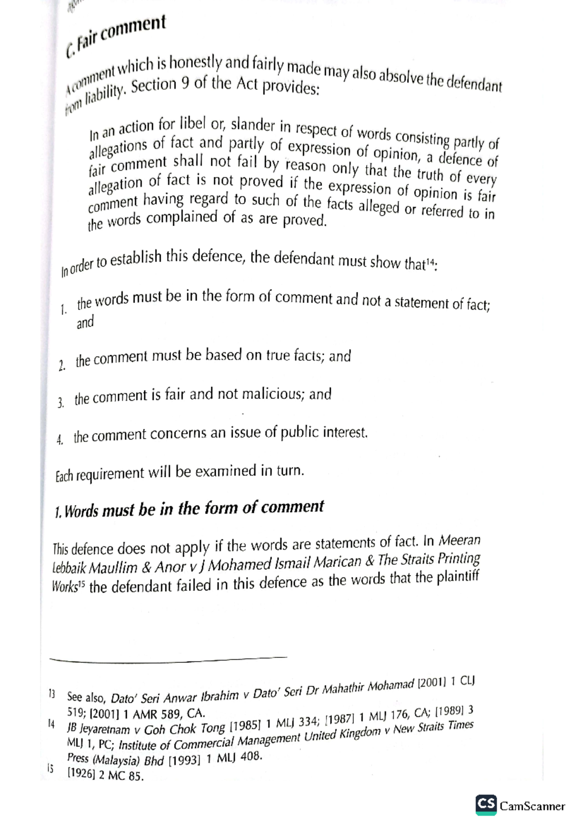 Fair comment - Hope this helps all students - Law - Studocu