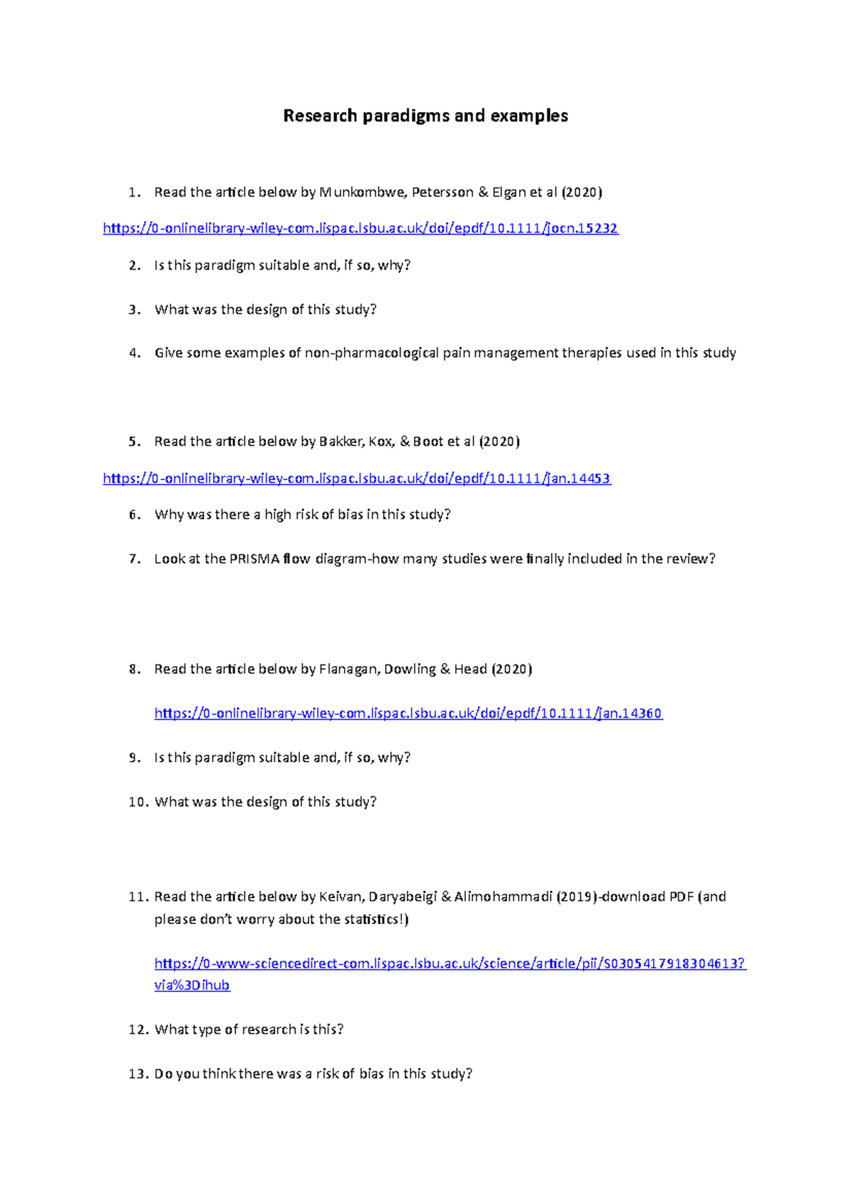 Research paradigms examples - Research paradigms and examples Read the ...