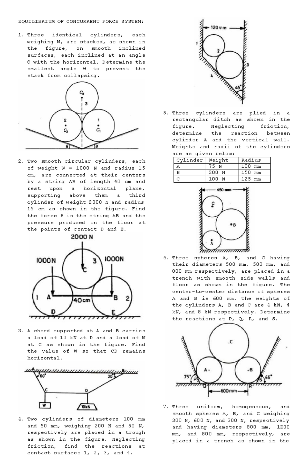 Assignment Equilibrium OF Concurrent Force System - EQUILIBRIUM OF ...