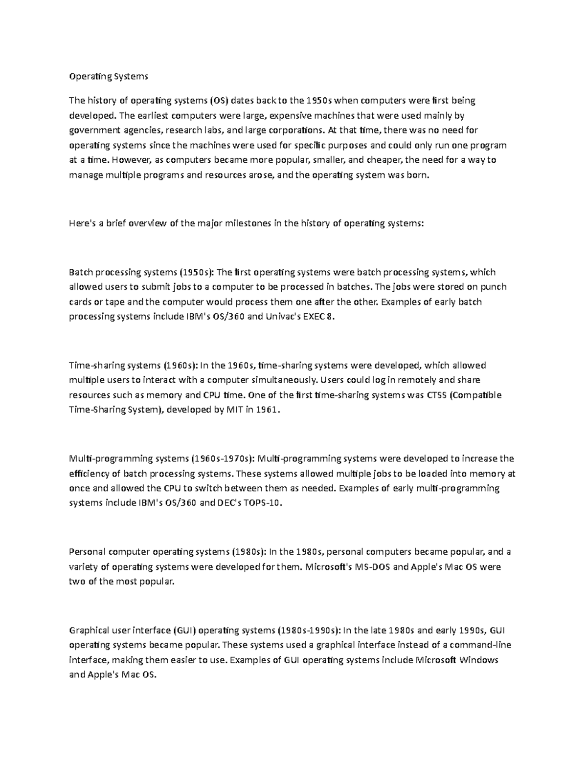 Operating Systems Operating Systems The History Of Operating Systems operating-systems-operating-systems-the-history-of-operating-systems