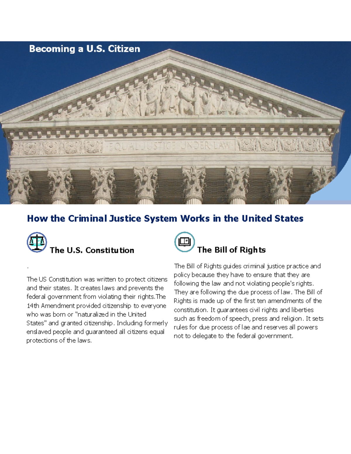 CJ 112 Project One - Homework assignment - How the Criminal Justice ...