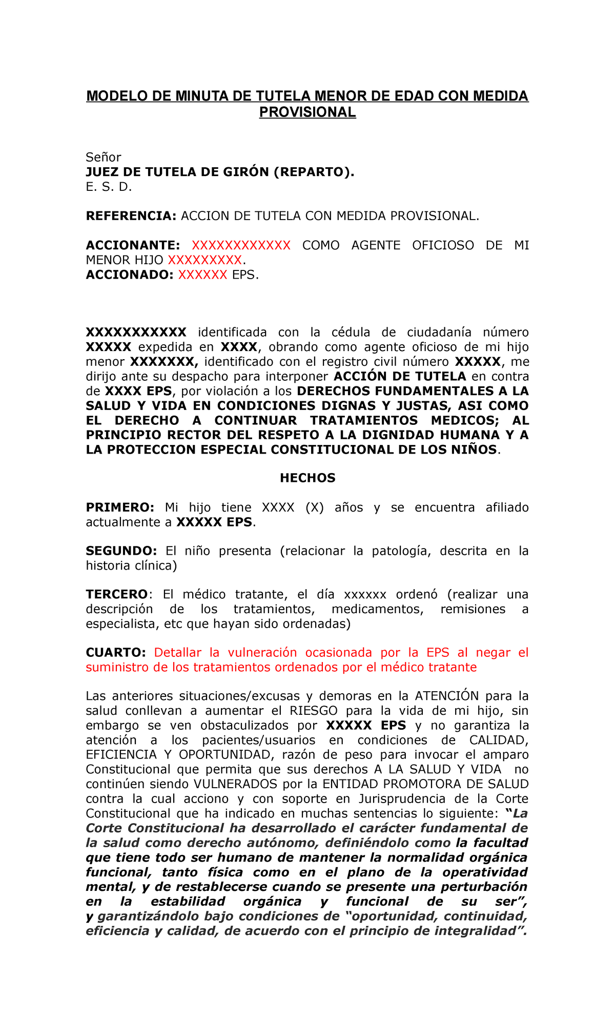 1.- Modelo-DE- Minuta-DE- Tutela- Menor-DE-EDAD-CON- Medida ...