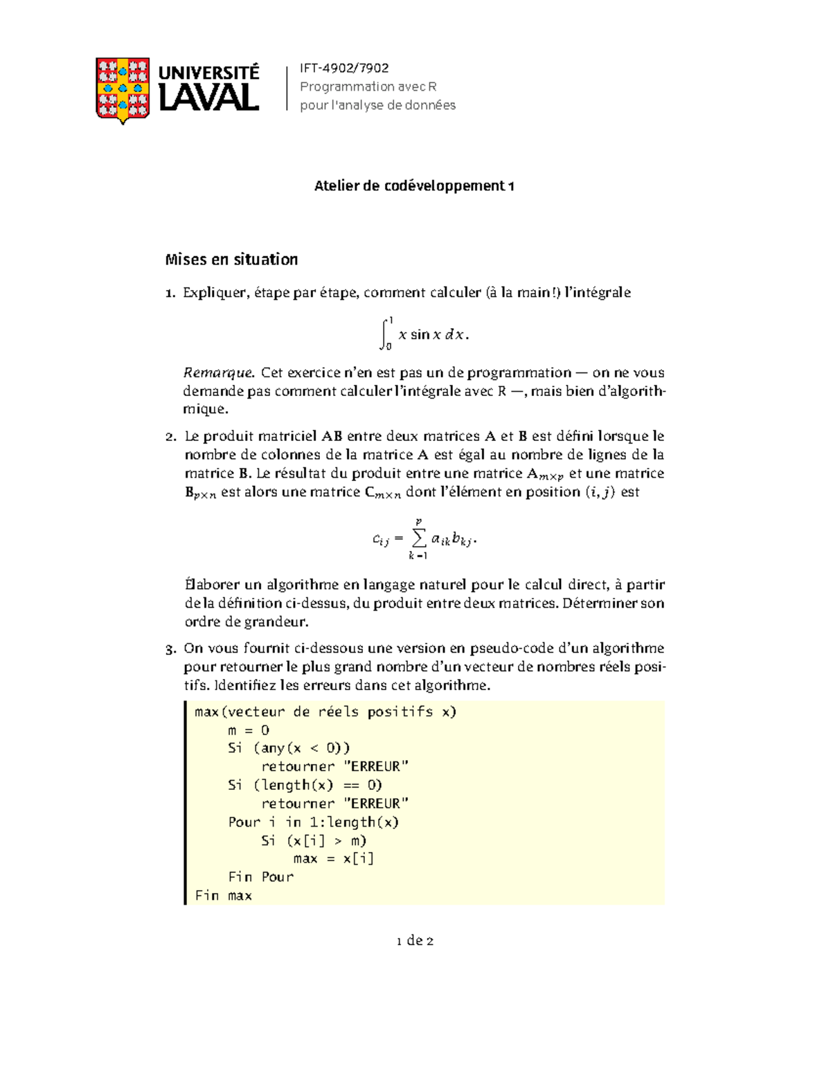Atelier-codeveloppement-1 - IFT-4902/ Programmation avec R pour l'analyse de données Atelier de ...