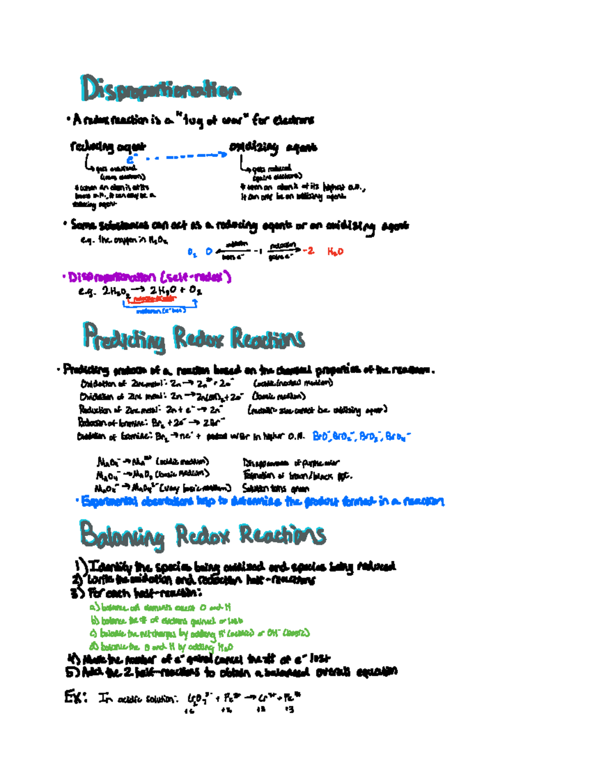 Experiment 5 Lecture Video - Disproportionation A redoxreactionis a tug ...