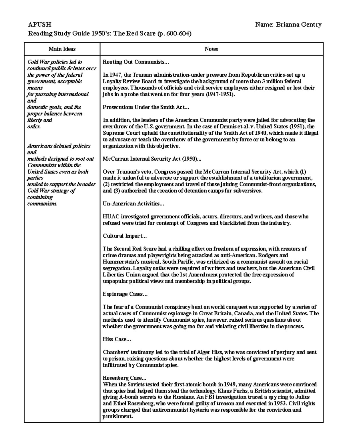 APUSH 8.4 AMSCO Study Guide - APUSH Name: Brianna Gentry Reading Study ...