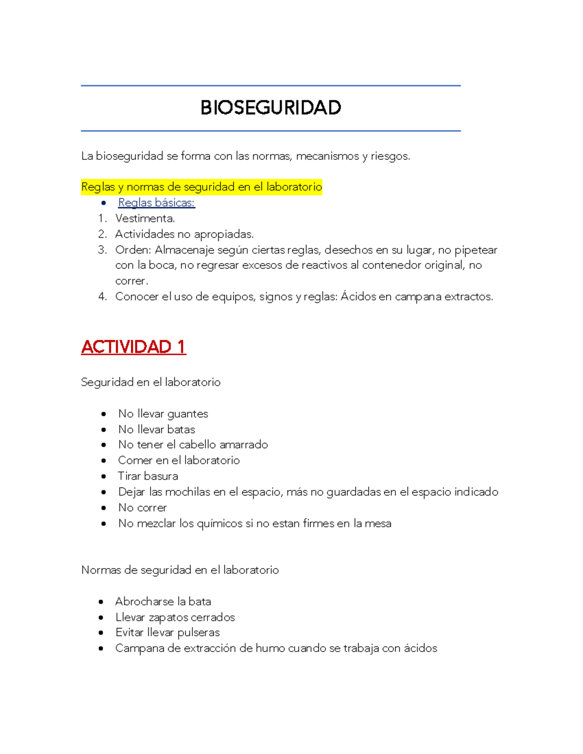 Lab de biocel final - Warning: TT: undefined function: 32 BIOSEGURIDAD La bioseguridad se forma ...