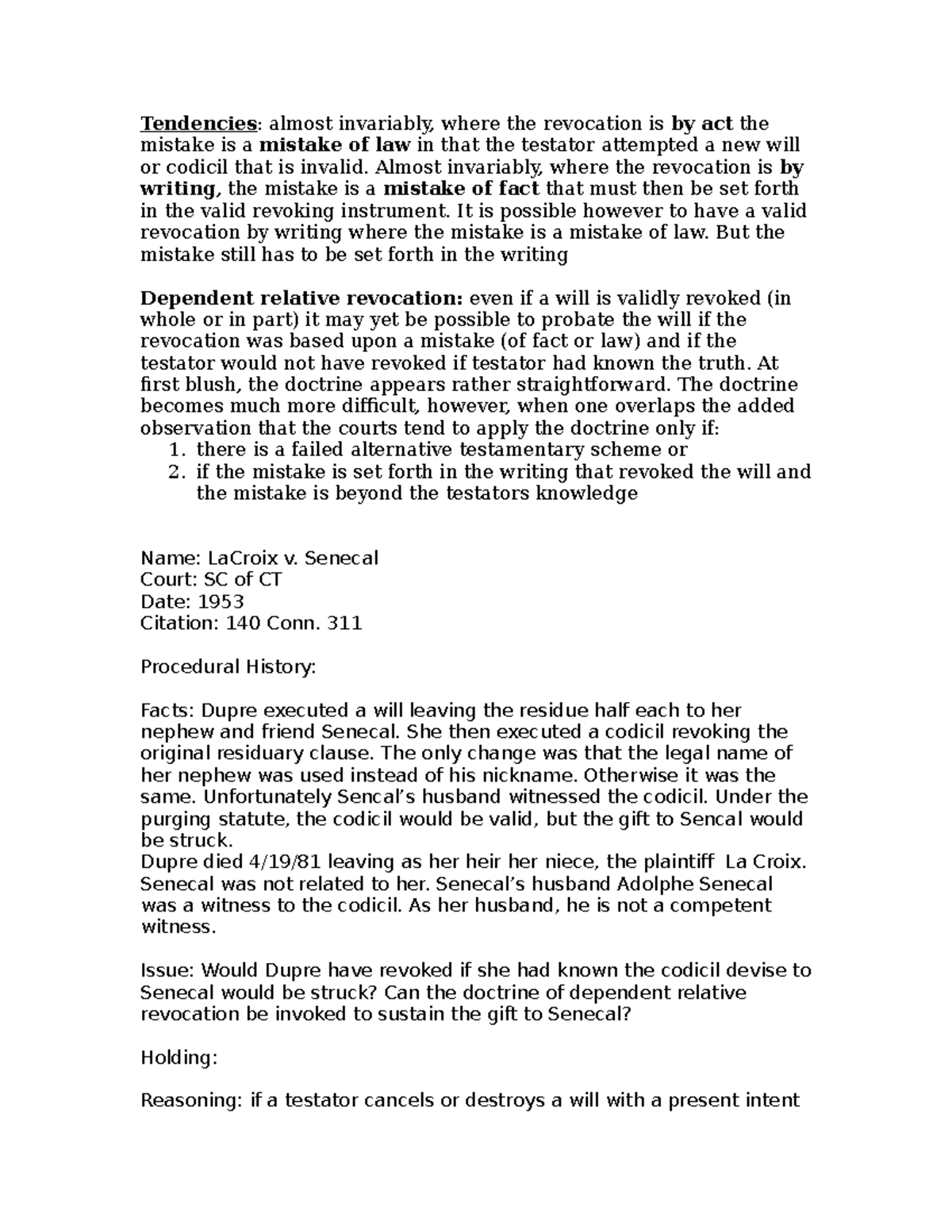 La Croix v Senegal Case Brief 2019 - Tendencies : almost invariably ...