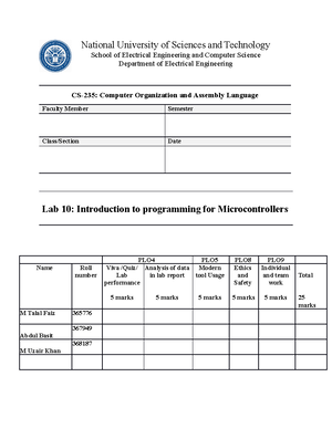 Assignment No. 1 - Assignment No. 1 RISC-V Assembly Language and Machine Language (Submit by ...