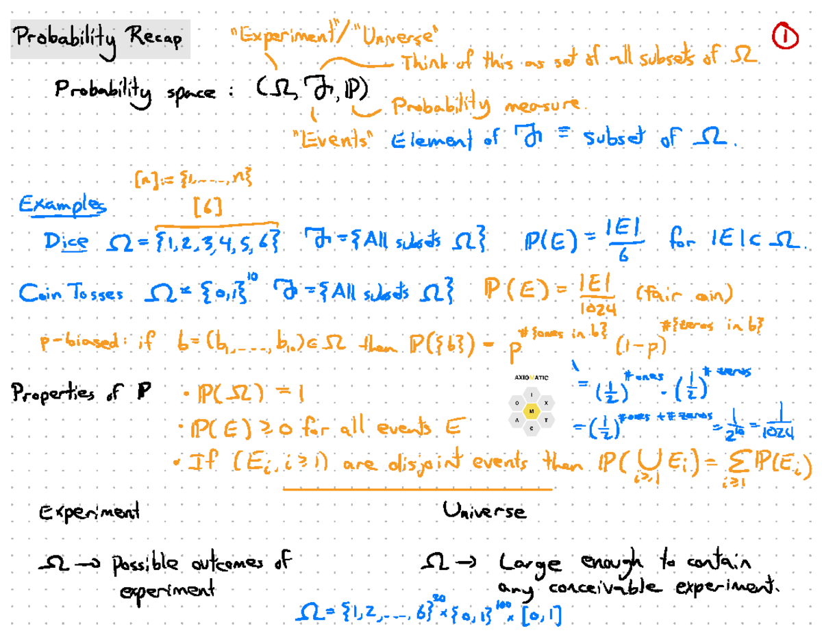 2 - Probability Recap Blank - Probability Recap "Experiment""Universe ...