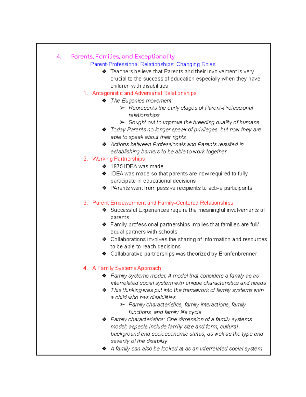Outline 4 - Parents, Families, and Exceptionality Parent-Professional ...
