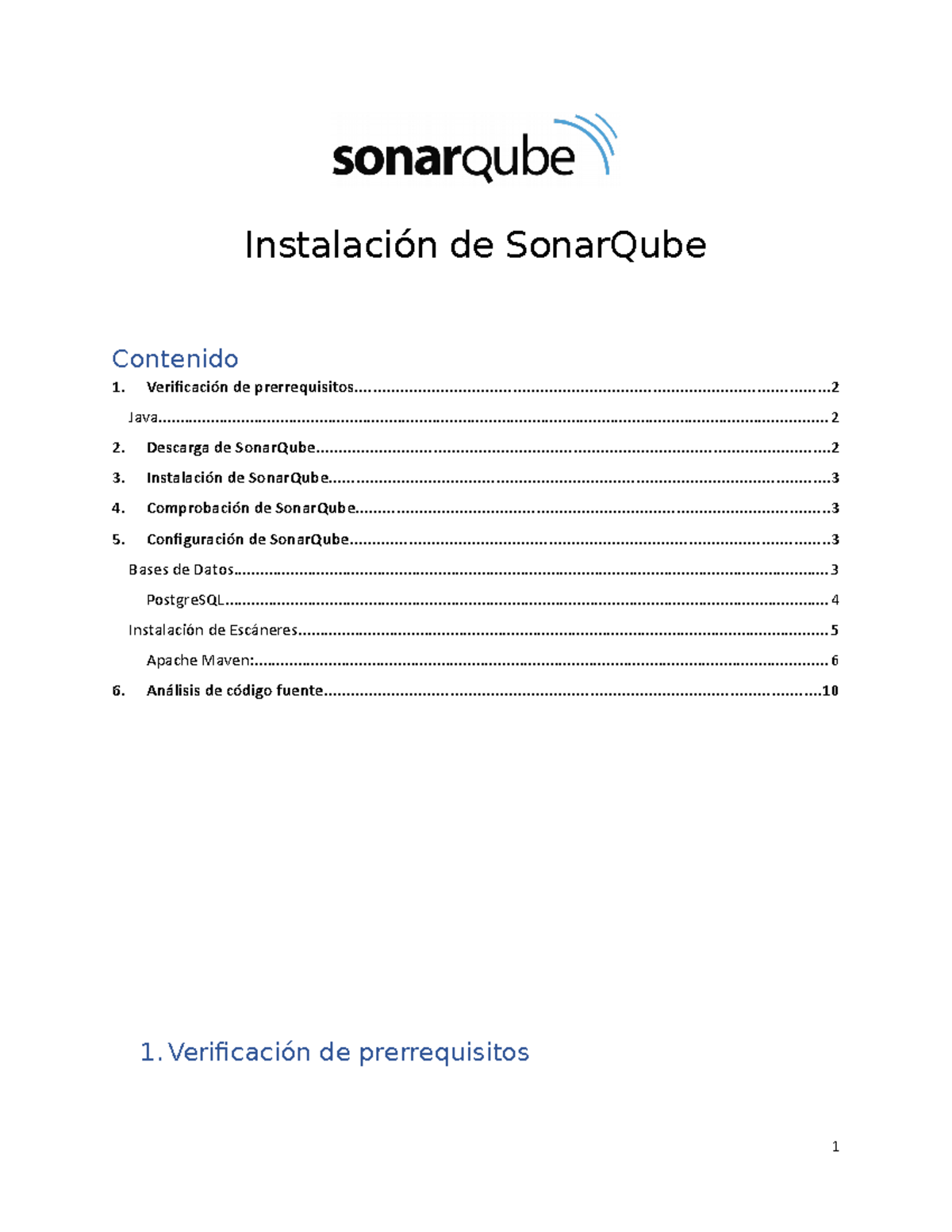 Instalación de Sonar Qube - Instalación de SonarQube - Studocu