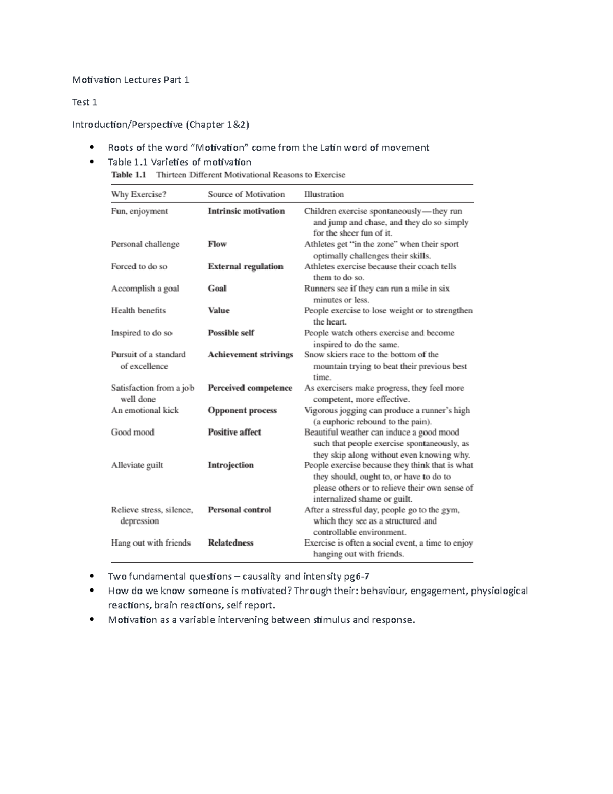 Motivation Lectures part 1 - Motivation as a variable intervening ...