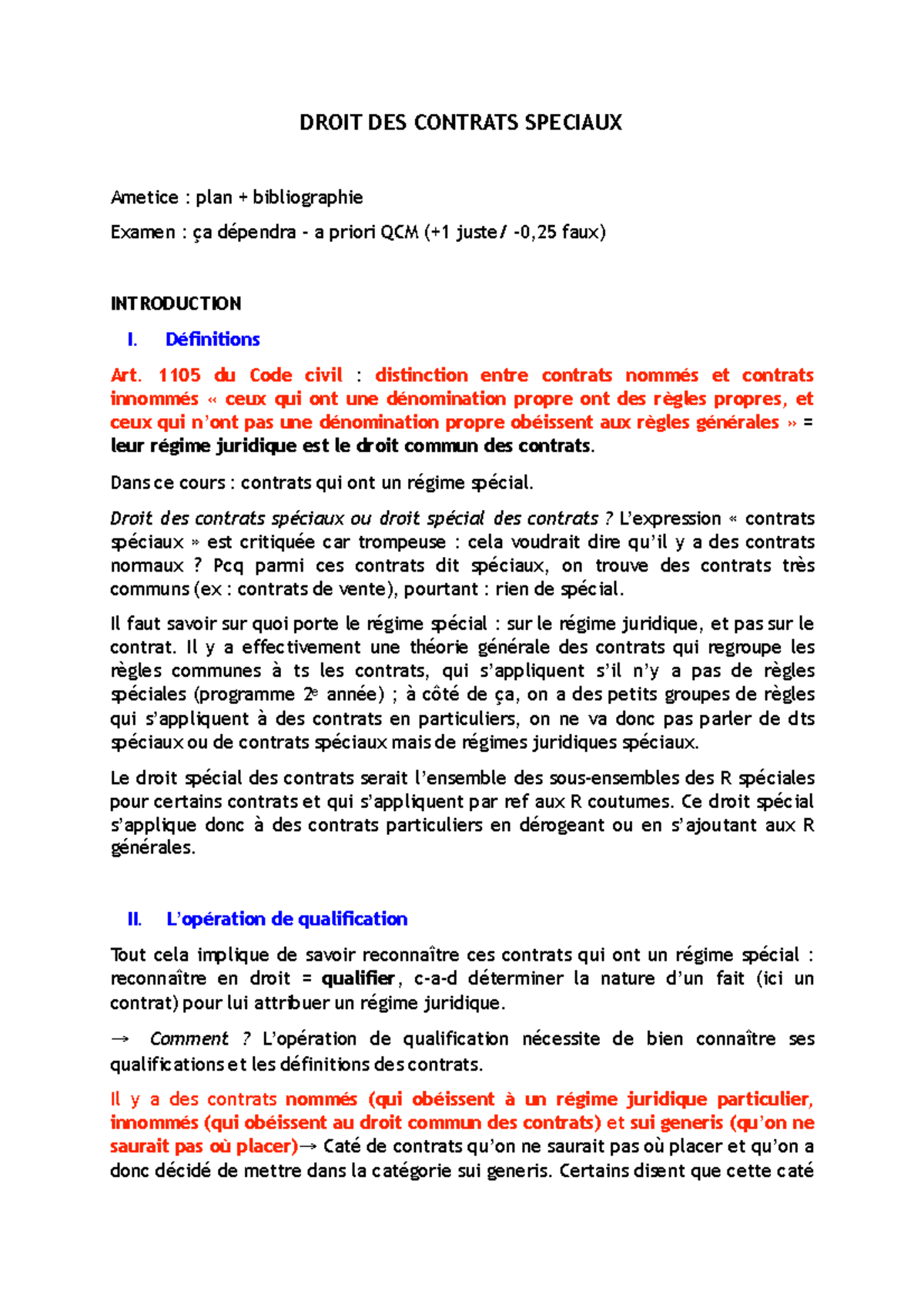 Droit DES Contrats Speciaux - DROIT DES CONTRATS SPECIAUX Ametice ...