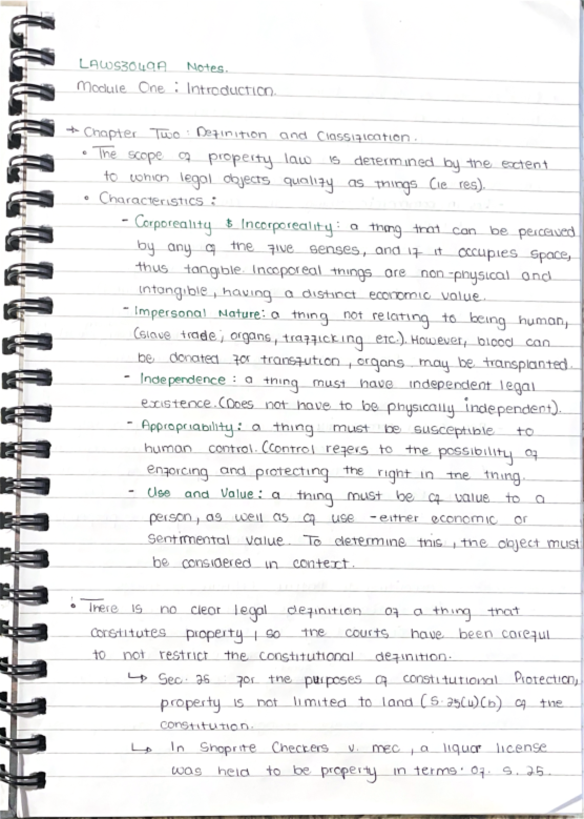 Module One property law, Textbook Notes - LAWS3049A Notes. Module One ...