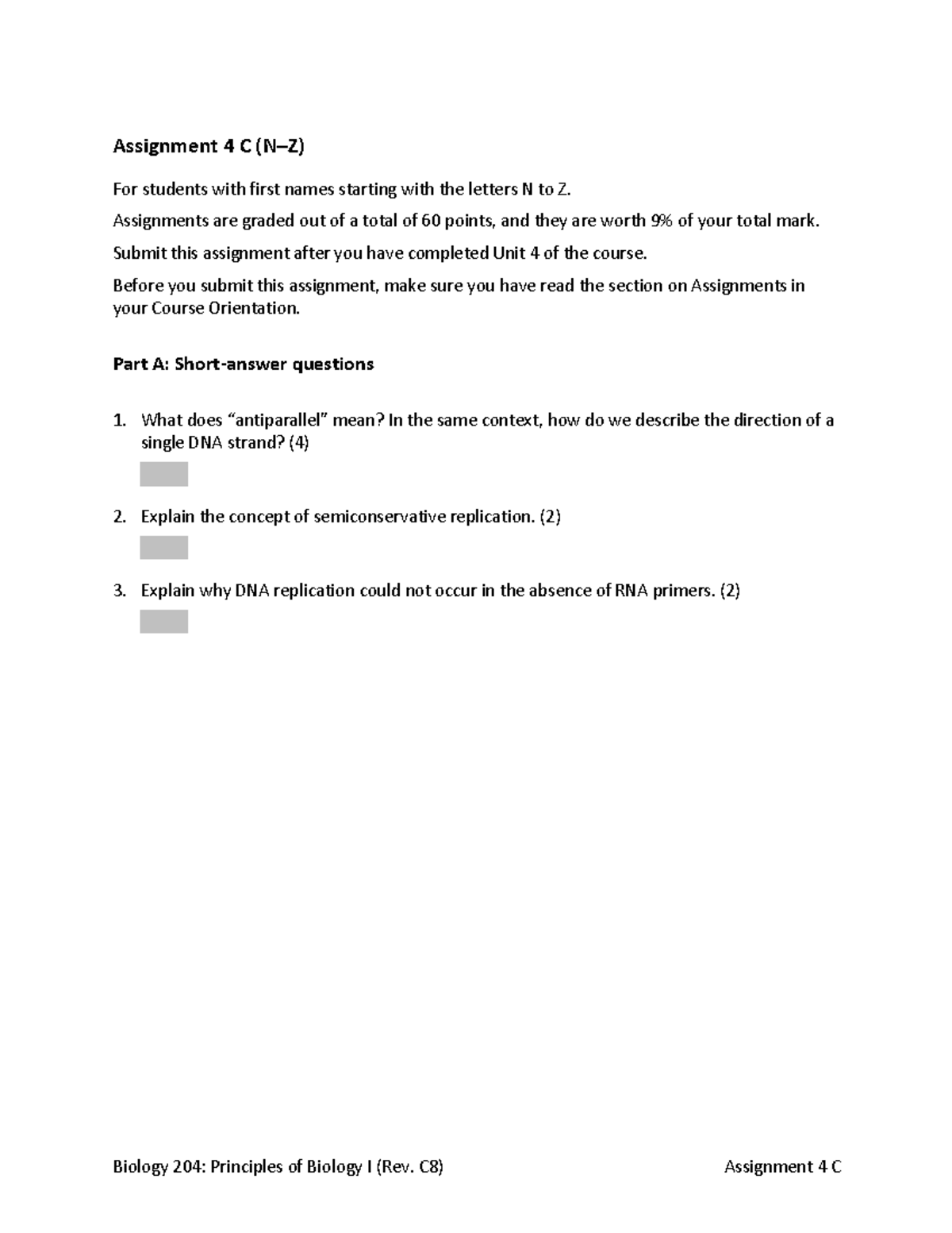 Assign 4 bio - Assignment 4 C (N–Z) For students with first names ...