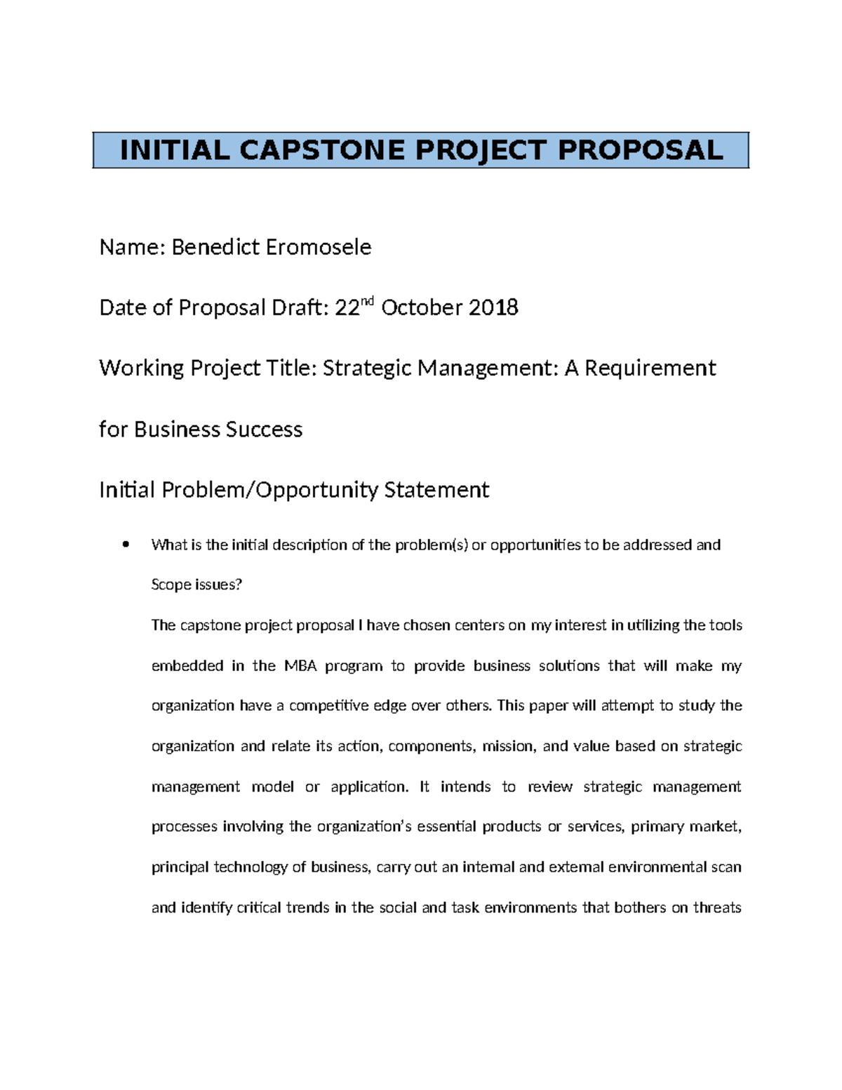Aspen University capstone project-799-1 - INITIAL CAPSTONE PROJECT ...