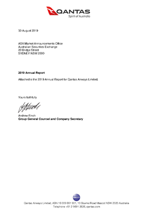 QAN 2021 - Annual report Qantas - Qantas Airways Limited, ABN 16 009 ...