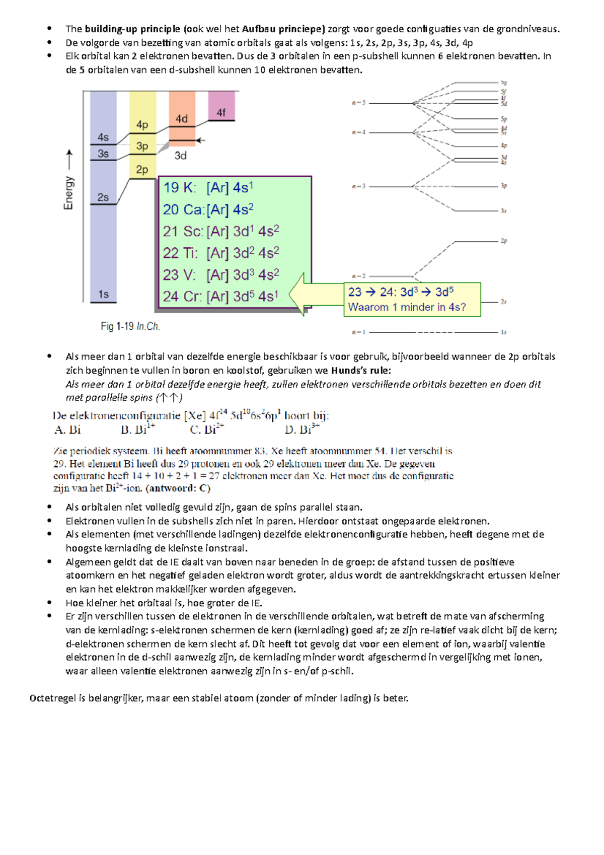 Samenvatting buidling-up - The building-up principle (ook wel het ...