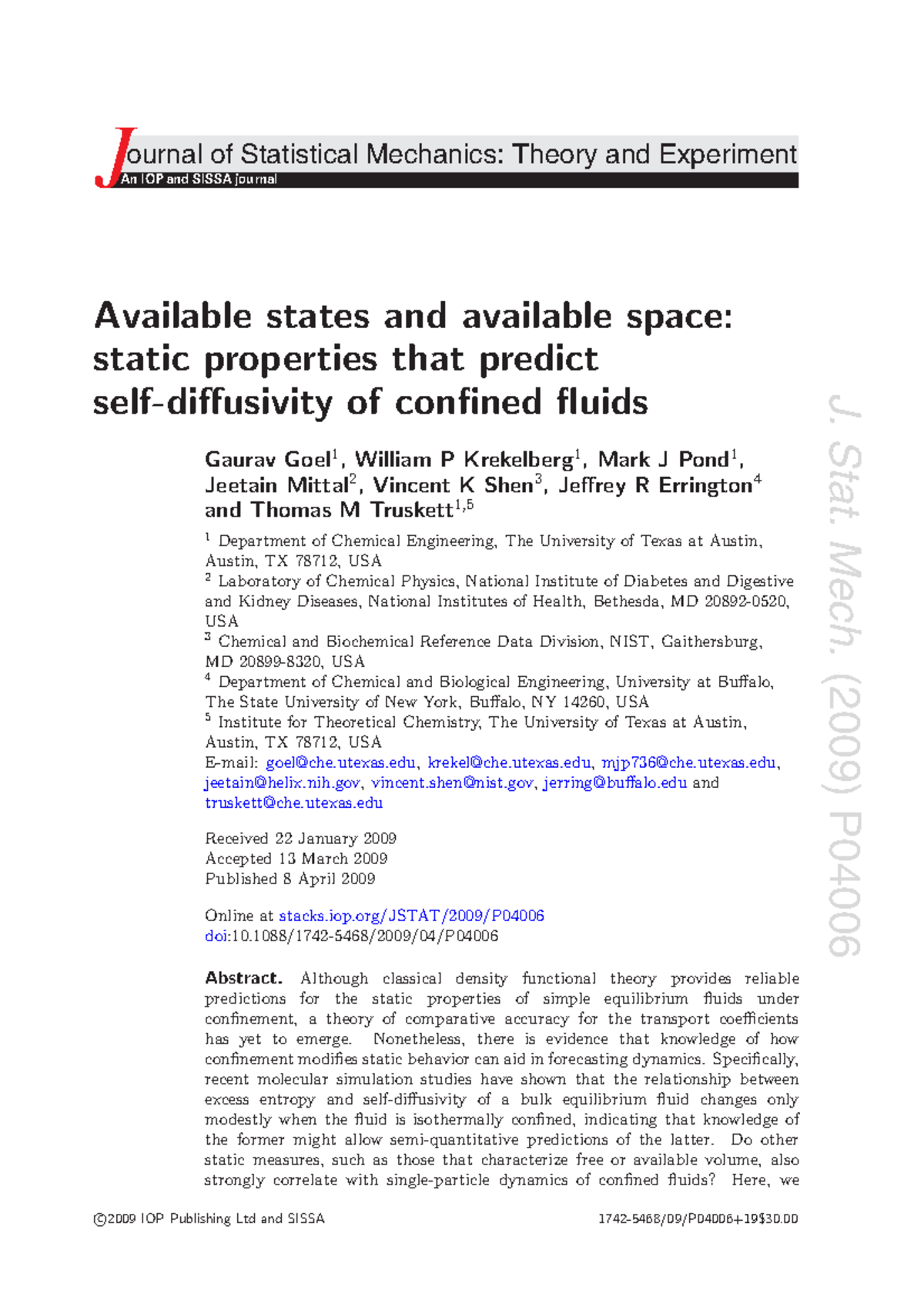 Available states and available space sta - J. Stat. Mech. (2009) P ...