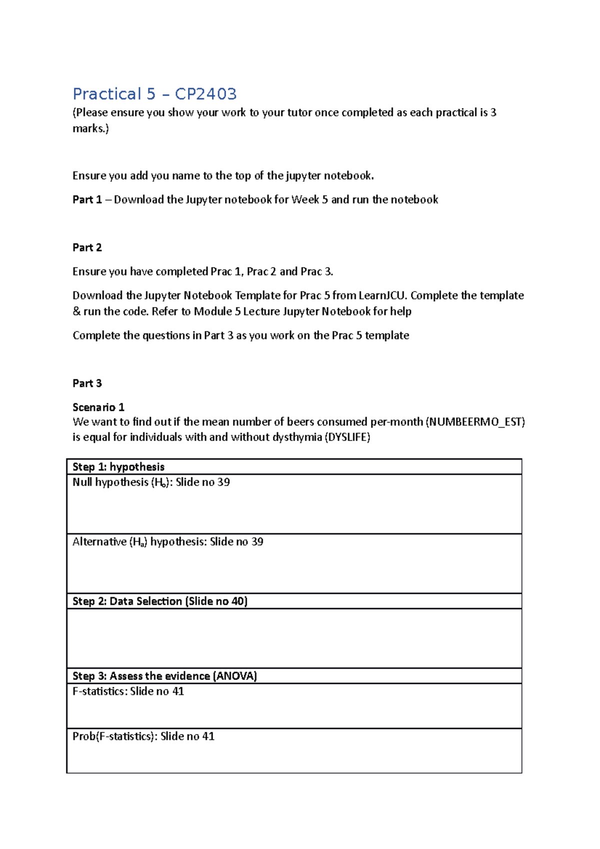 CP2403 - Practical 5 - INT - Practical 5 – CP (Please ensure you show ...