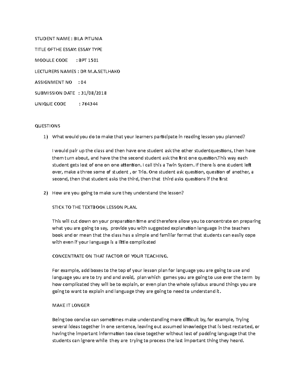 Document (9)assessment 4 - STUDENT NAME : BILA PITUNIA TITLE OFTHE ...