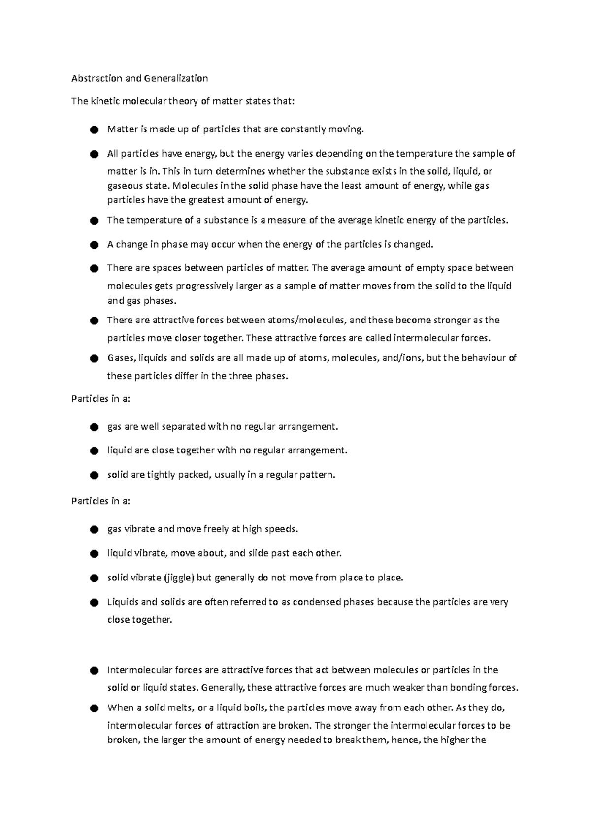 General chemistry - Abstraction and Generalization The kinetic ...